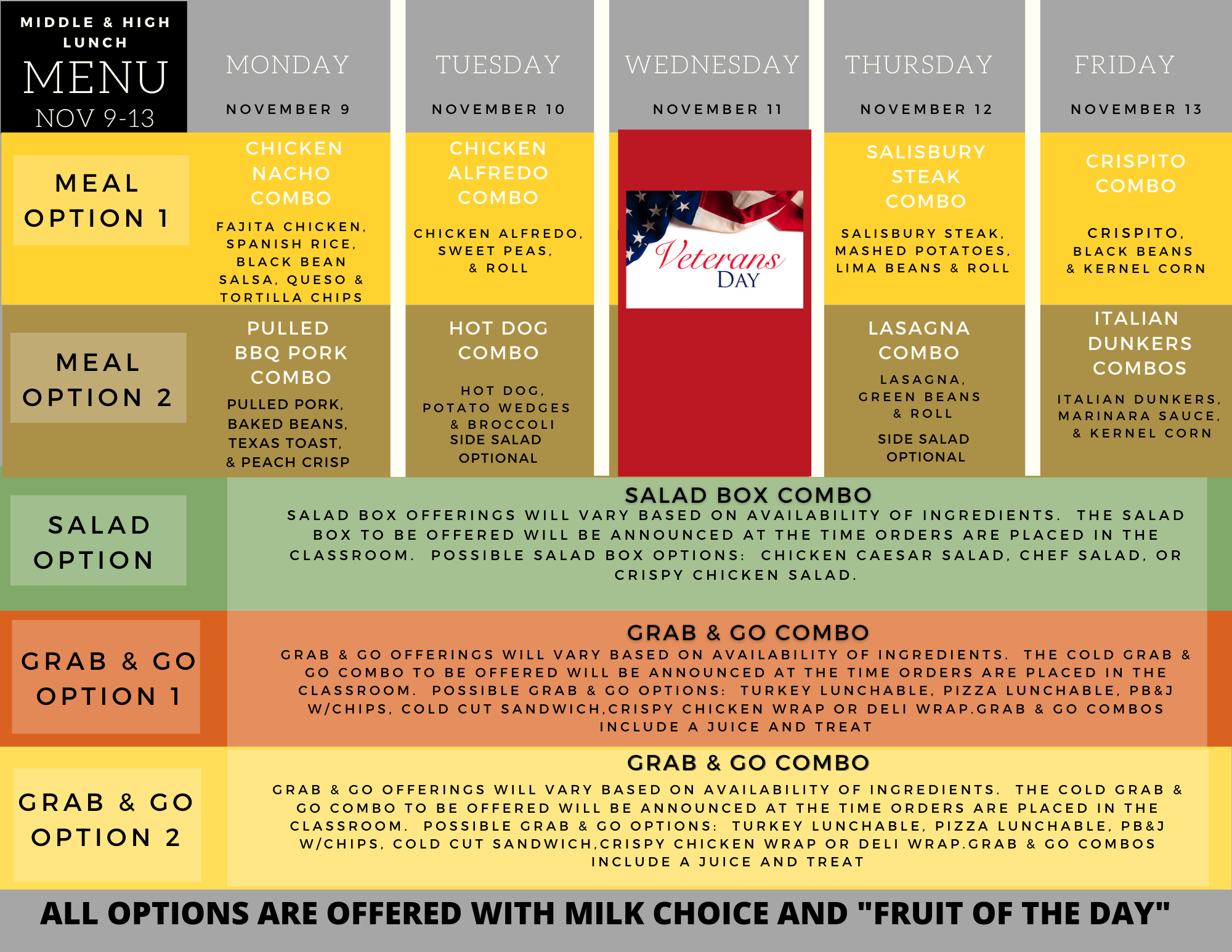 Breakfast and Lunch Menus