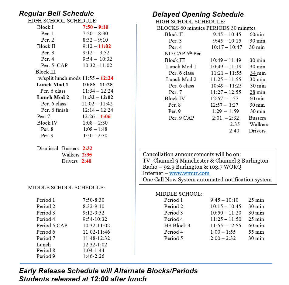 Bell Schedules