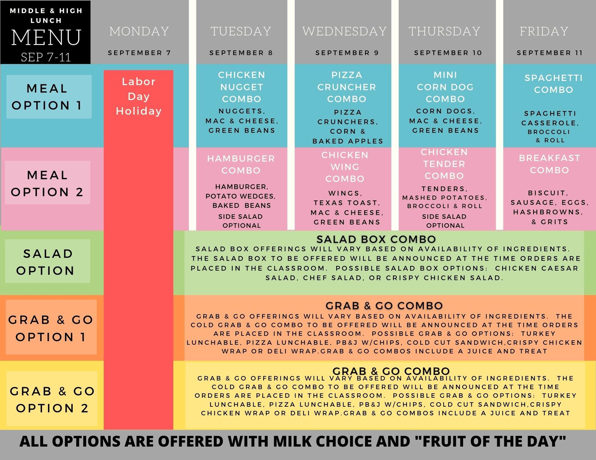 Breakfast and Lunch Menus