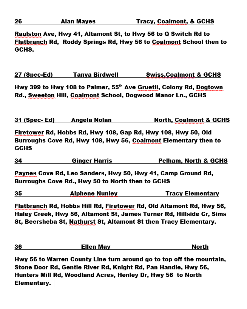 Bus Routes Bus Routes
